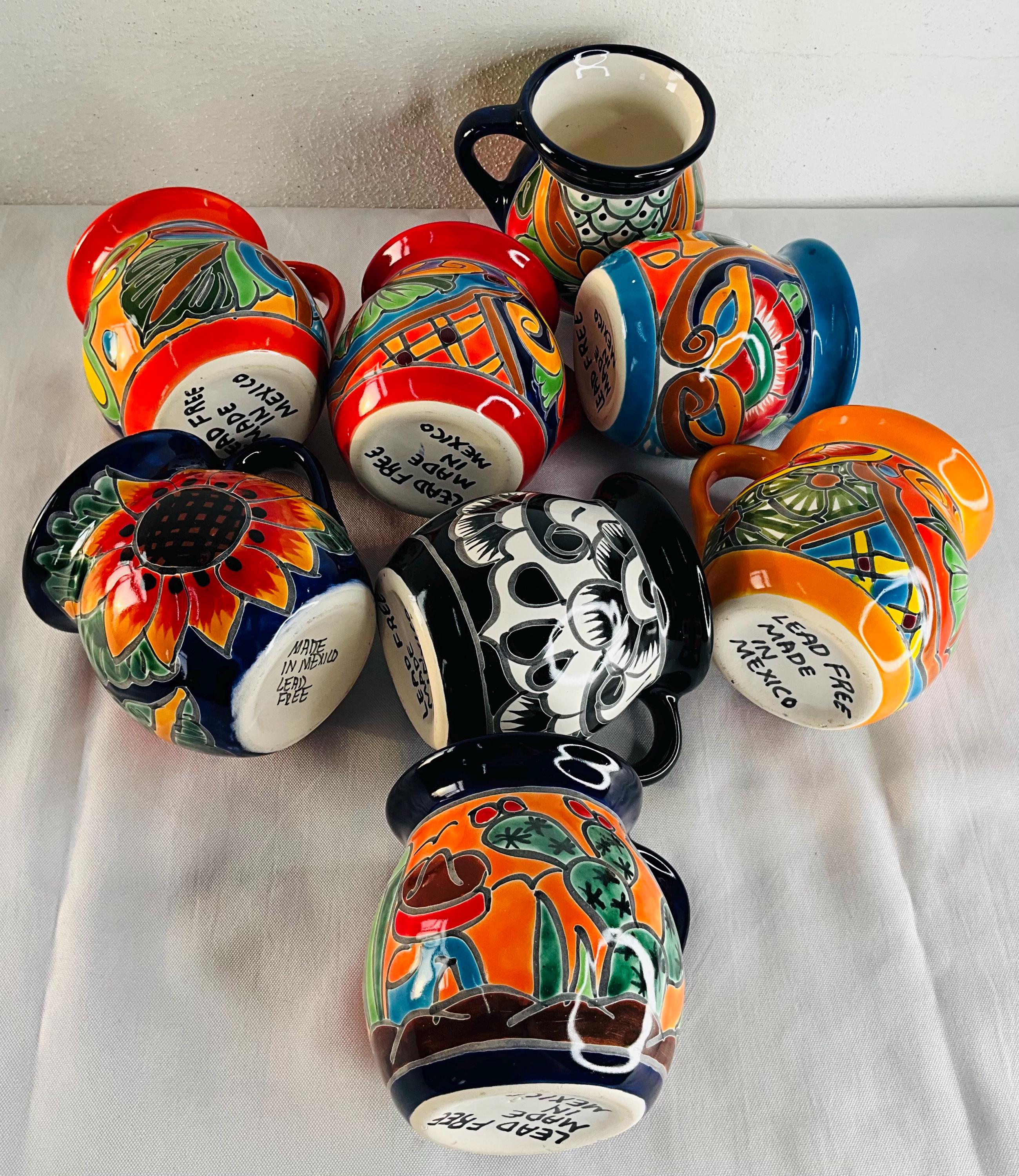 Hand-Painted Mexican Talavera cups – Talavera Salvador